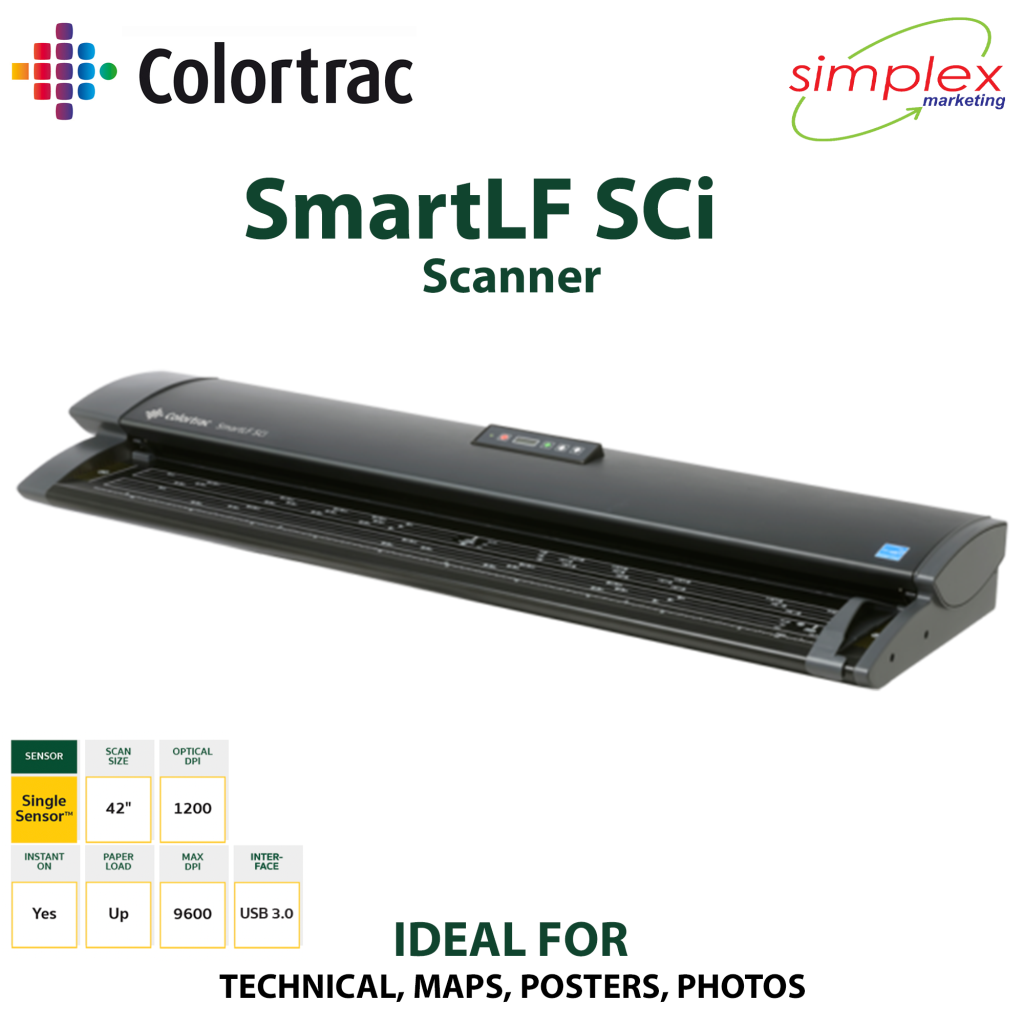 Large Format Scanner A0 / A1 / A2 Size – ColorTrac SmartLF Scanner