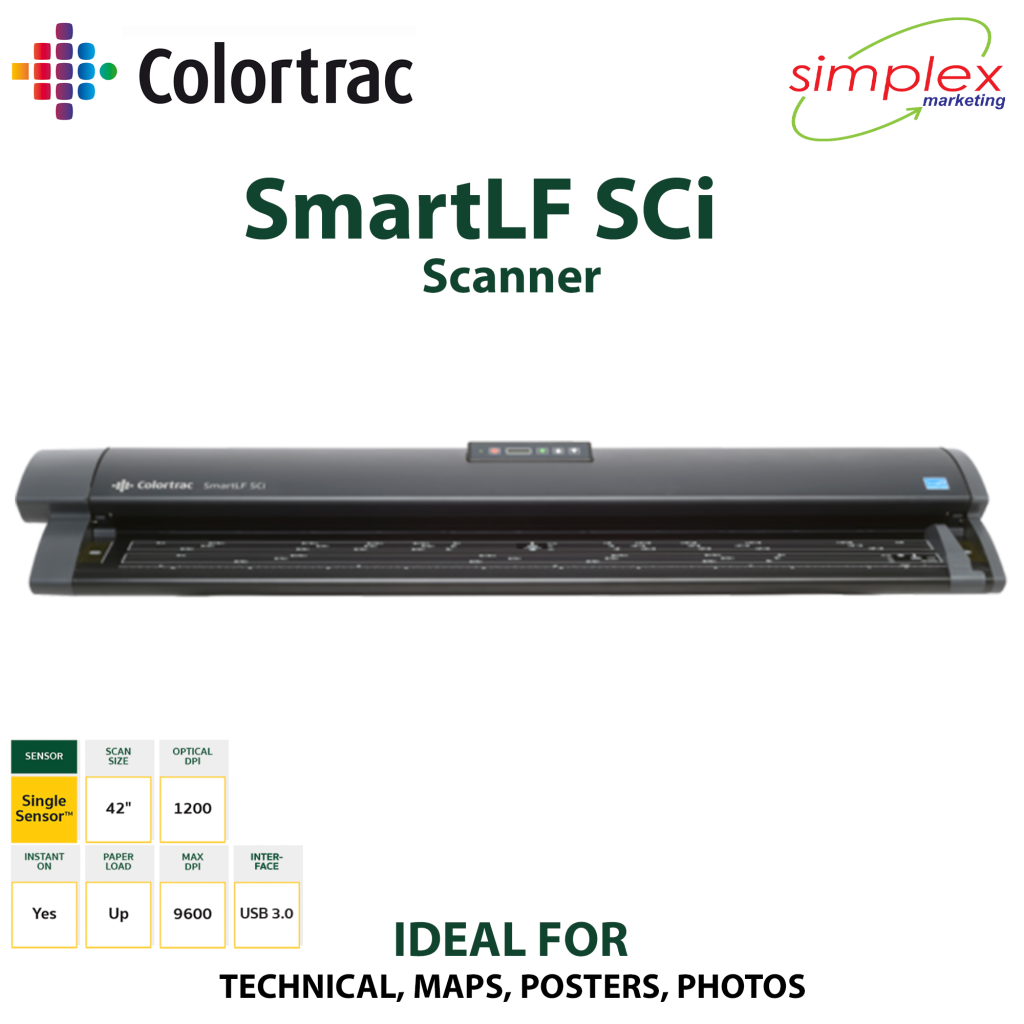 Large Format Scanner A0 / A1 / A2 Size – ColorTrac SmartLF Scanner