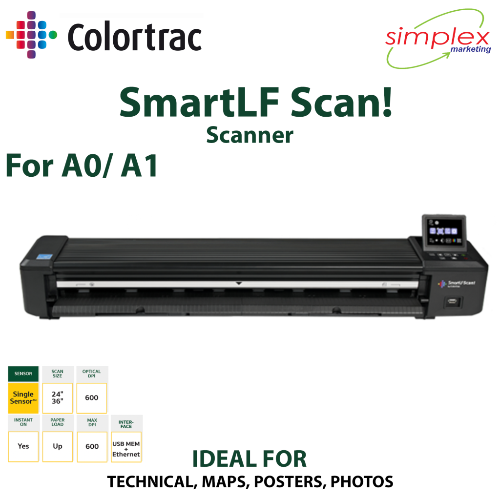 Large Format Scanner A0 / A1 / A2 Size – ColorTrac SmartLF Scanner