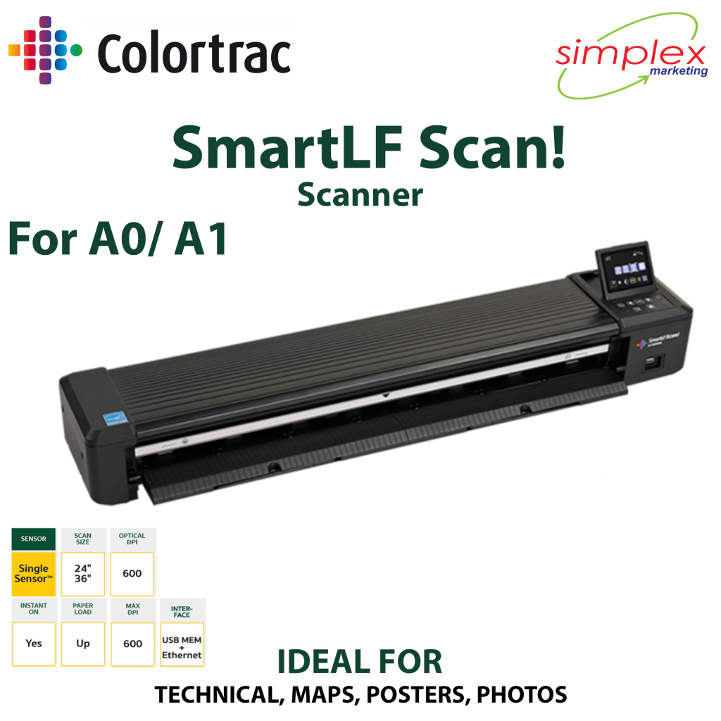 Large Format Scanner A0 / A1 / A2 Size – ColorTrac SmartLF Scanner