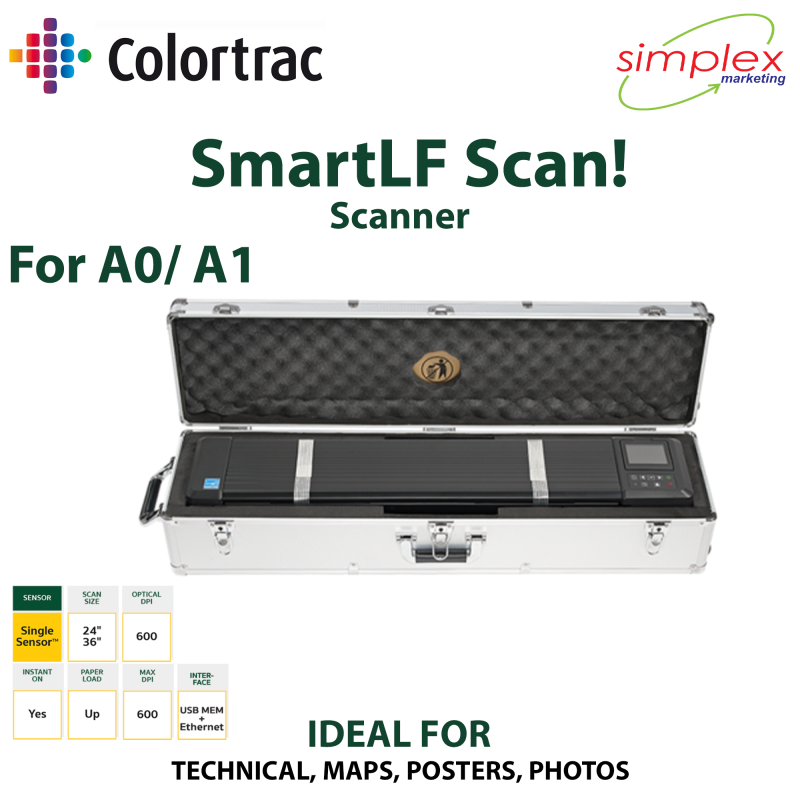 Large Format Scanner A0 / A1 / A2 Size – ColorTrac SmartLF Scanner