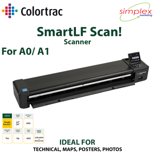 Large Format Scanner A0 / A1 / A2 Size – ColorTrac SmartLF Scanner